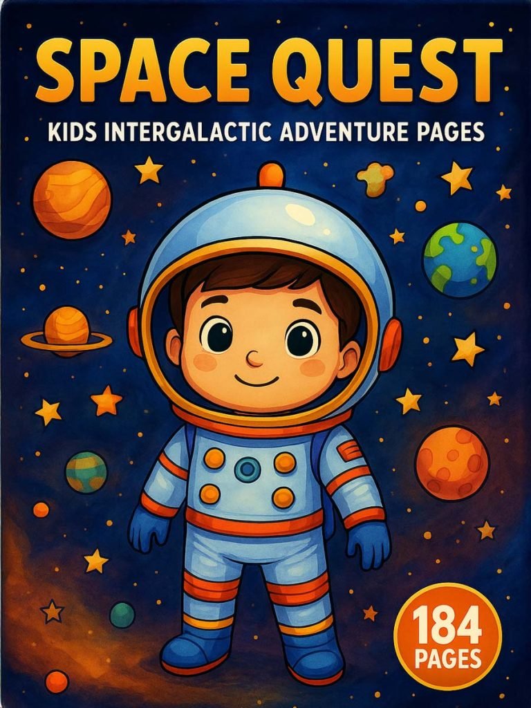 Space Quest – 184 Intergalactic Adventure Pages for Kids - Instant Kids ...