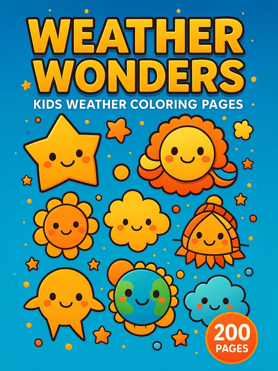 Weather Wonders – 200 Weather & Season-Themed Coloring Pages - Instant ...
